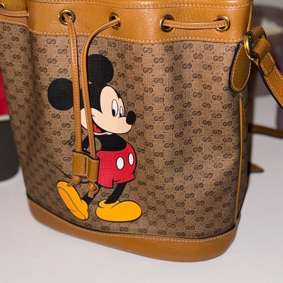 Bags | Gucci Mickey Mouse Bucket Bag Gg | Poshmark